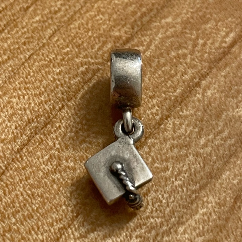Authentic Pandora, Graduation Hat Sterling Silver Cha… - Gem